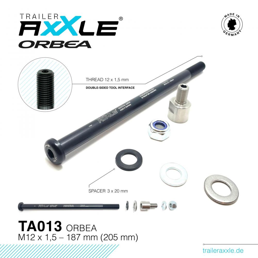 RADOXX Trailer AxXle TA013 Steckachse M12x1,5 12x148 Boost 205mm für O