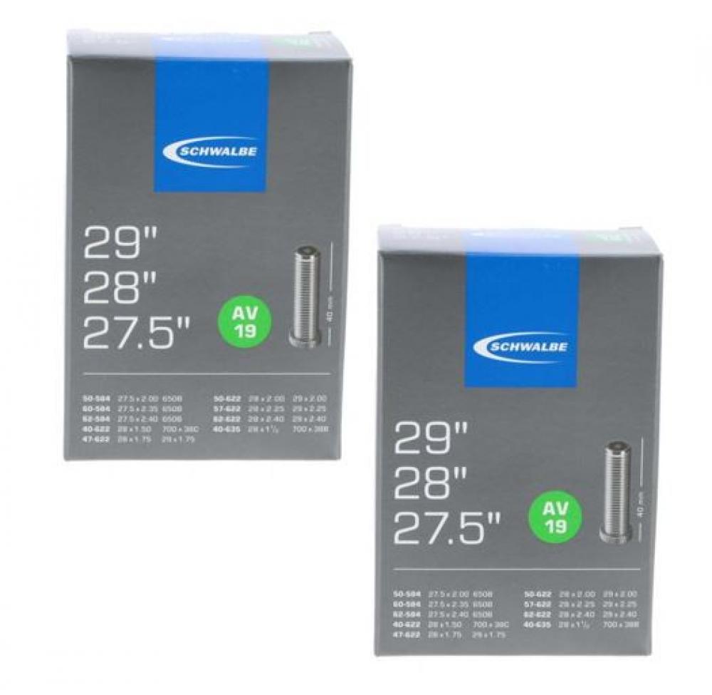 2 x Schwalbe Schlauch AV19 27,5/28/29 x1.50-2.40" (40/62-584/635) - Zoll – fahrrad-teile-shop
