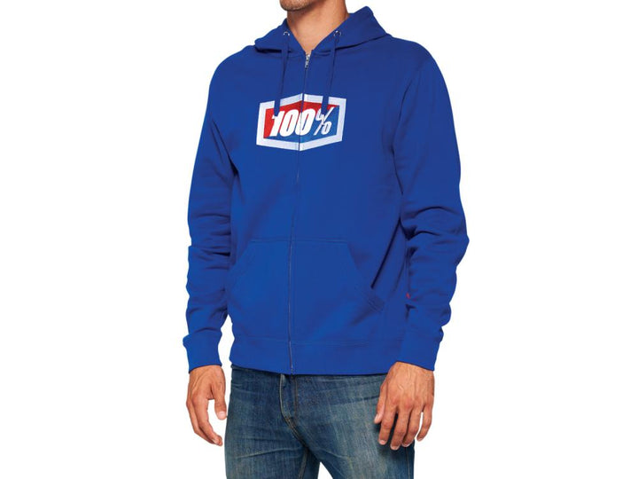 100% Official full-zip Hoodie, Royal, M – fahrrad-teile-shop