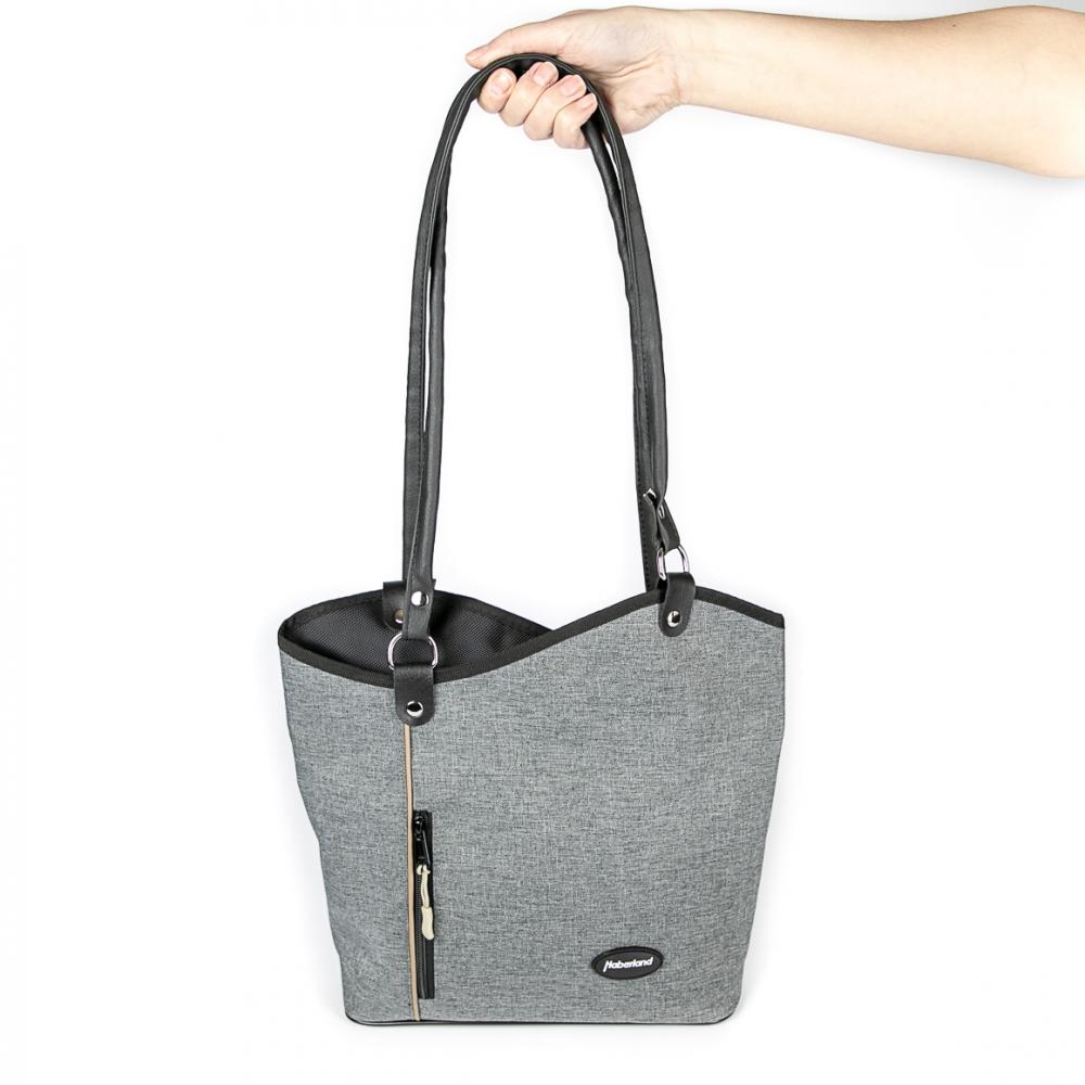 Haberland Rucksack-Lenkertasche Melanie grau – fahrrad-teile-shop